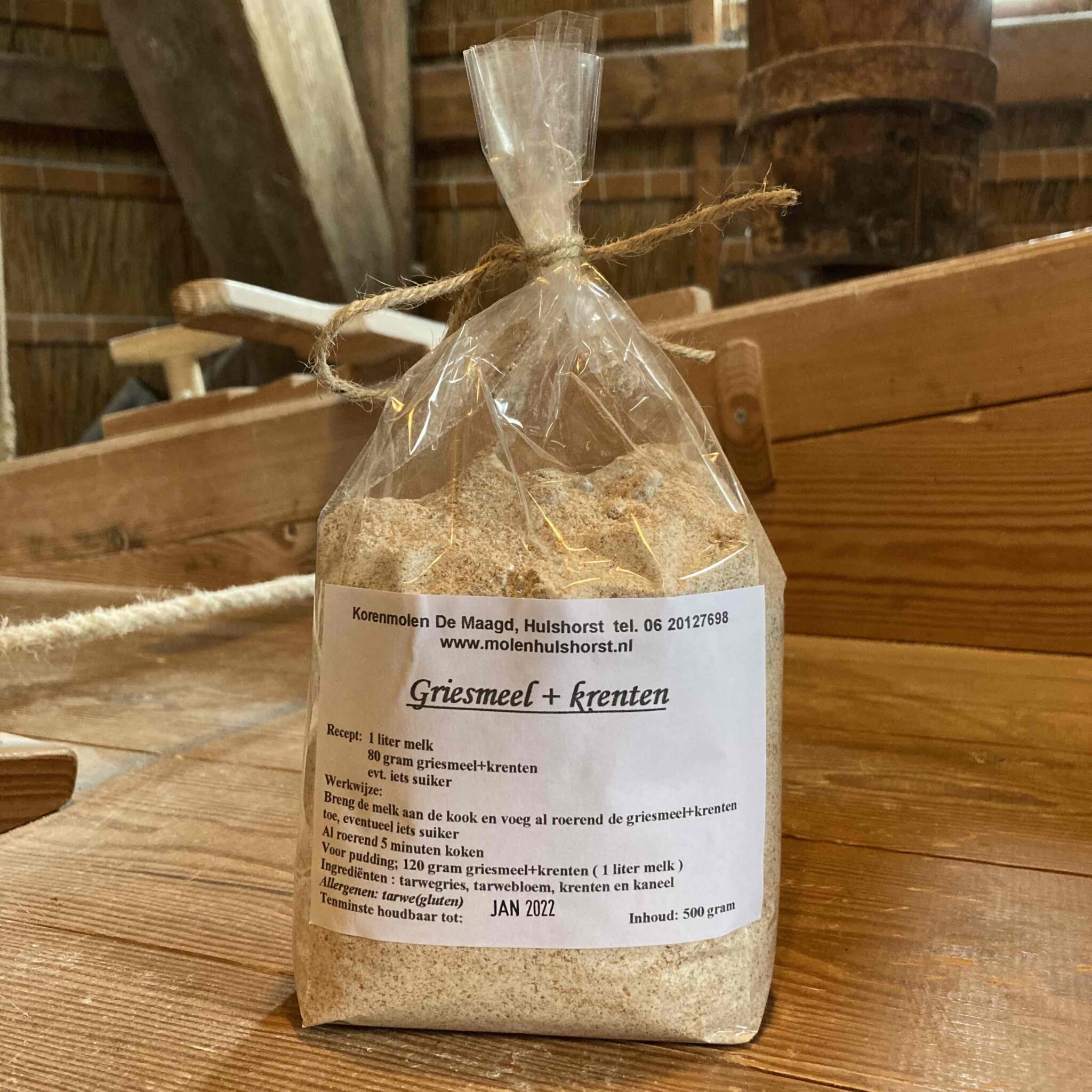 Griesmeel + krenten 500 gram - De Molen van Hulshorst